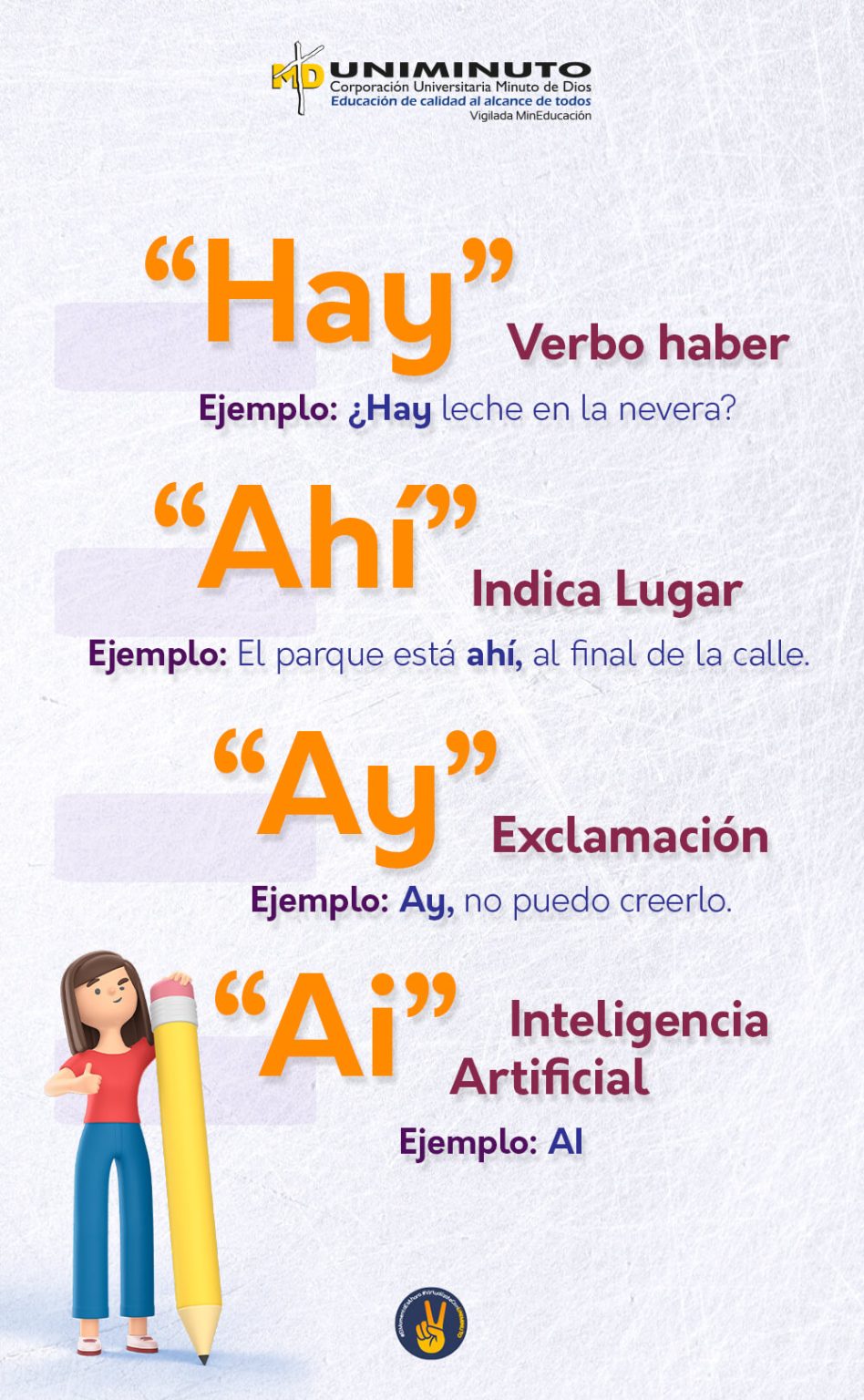 Uso Correcto: Hay, Ahí, Ay o AI | UNIMINUTO Virtual 🔵